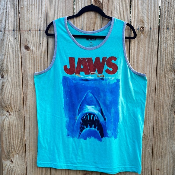 Swim | Jaws Graphic Mens Swim Tank Top Blue | Poshmark